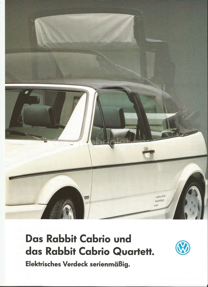 La Rabbit Cabrio & Quartett janvier 1991 (Aut) - Golf1cabriolet.com